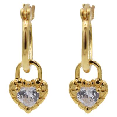 PAUSAANN小爱心立体花纹耳钉