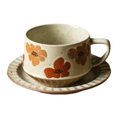 造月home复古咖啡杯陶瓷高档精致女士个人专用杯碟套装拿铁杯TT