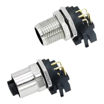 m12连接器弯针直针防水航空插头