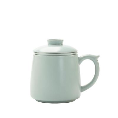 天青汝窑高档专用茶水分离办公杯