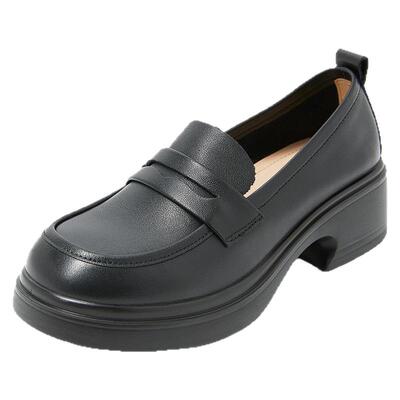 康莉乐福鞋学院风厚底小皮鞋