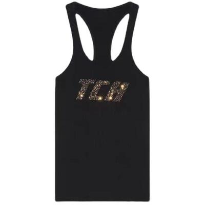 TCH潮牌字母烫钻女士背心