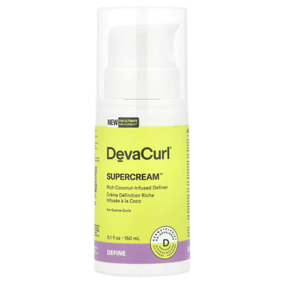 DevaCurl,Supercrea富含椰子精华的卷发定型剂适用于粗糙卷发