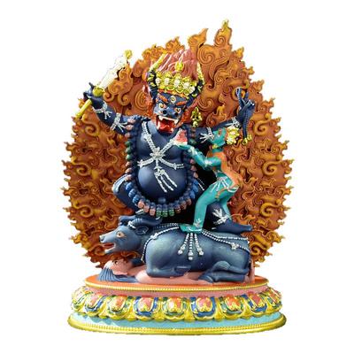 藏式客厅5寸铜像摆件彩绘雕花像