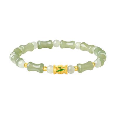 转珠阁黄金足金和田玉手串手链