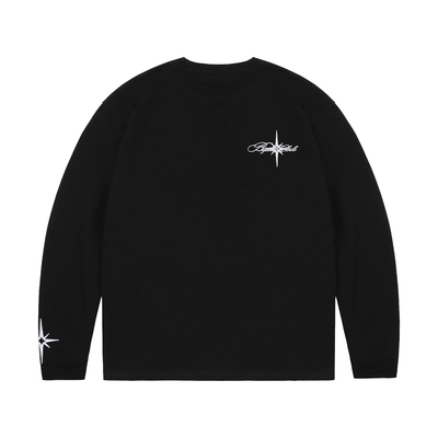 BIPOLAR六芒星绣花长袖T恤男女