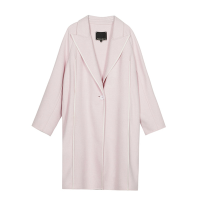 MIIDII谜底2022春秋季双色双面呢中长款绵羊毛呢大衣女221MD0024