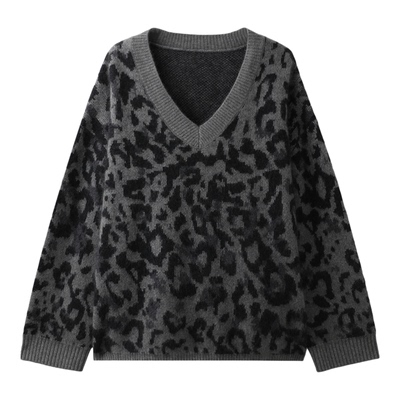 浣熊毛绒套头衫V领上衣