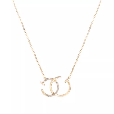 双C钉子纯银项链闺蜜女生日礼物