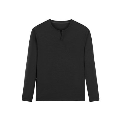 INNERLAND羊毛小v领运动长袖T恤