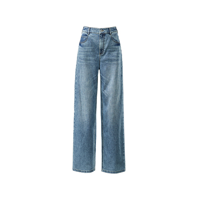 逸阳薄款汉麻天丝高腰显瘦直筒裤