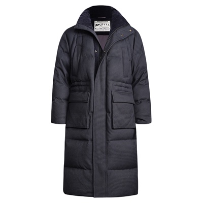 平圆方中白鸭绒加厚羽绒服