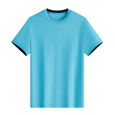 霞湖世家200支纯棉圆领t恤男