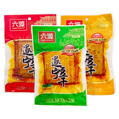 六婆遂宁豆干135g开袋即食豆皮