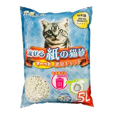 可冲马桶日本进口纸猫砂不沾脚
