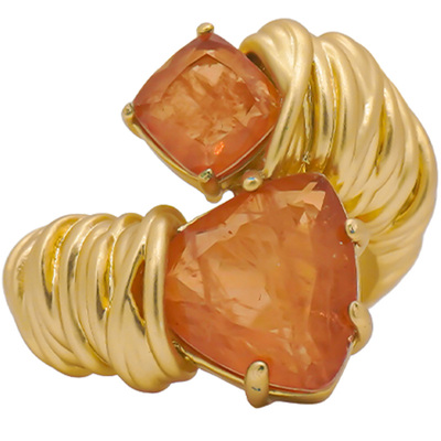 LAMUANA缠绕双钻水滴戒指小众设计Vintage风格复古戒指食指70113