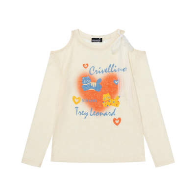 NERESUM卡通印花露肩防晒薄罩衫