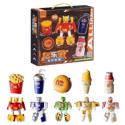 食物汉堡变形玩具益智机器人