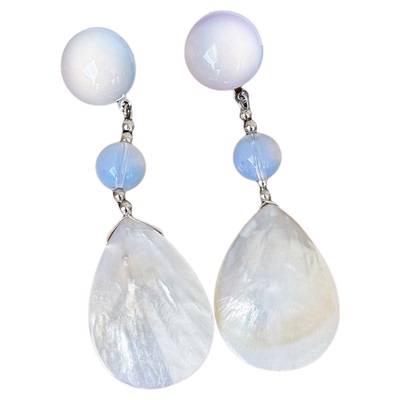 天然贝壳流苏耳环高级感耳坠