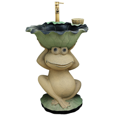 陋石坊庭院洗手盆洗手池民宿户外落地立柱盆小型花园阳台洗手台盆