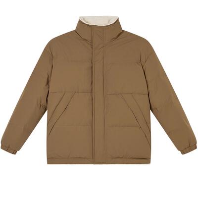 两面穿短款加厚休闲羊羔毛羽绒服