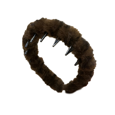 秋冬毛绒豹纹高颅顶发箍女2025新款化妆洗脸头箍宽边防滑发卡头饰