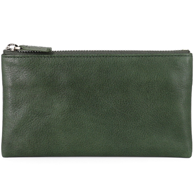 植鞣头层女复古拉链出国长款钱包