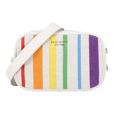 【甄品精选】Kate Spade 女士中号条纹单肩斜挎包相机包 PXR00526