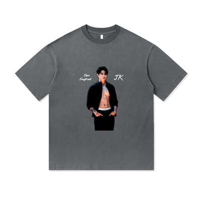 BTS防弹少年团Jungkook粉丝应援周边重磅纯棉T恤半袖杉情侣男女款