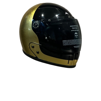 Punk Black&Gold黑金朋克-VELDT碳纤维复古头盔