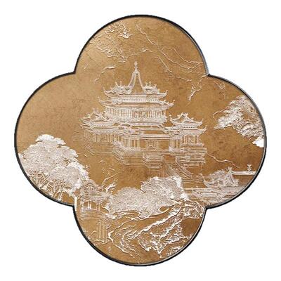 玄关客厅茶室新中式立体浮雕入户