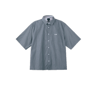阿玛尼AX宽松版休闲短袖衬衫