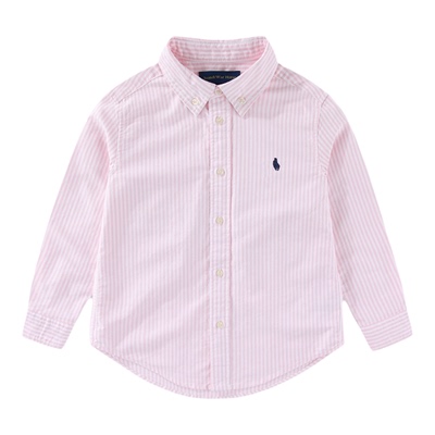 男女童RL005-1牛津纺纯棉条纹小马衬衣儿童衬衫春秋中大童