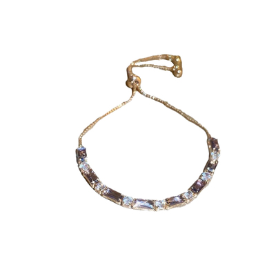 紫色锆石水晶手链女高级设计感