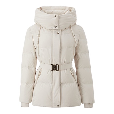MOUSSY 2026早春新品连帽腰带收腰90保暖羽绒服女028JSC30-1048