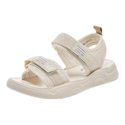 大东厚底运动凉鞋女2026新款夏季魔术贴轻便女鞋软底配裙子沙滩鞋