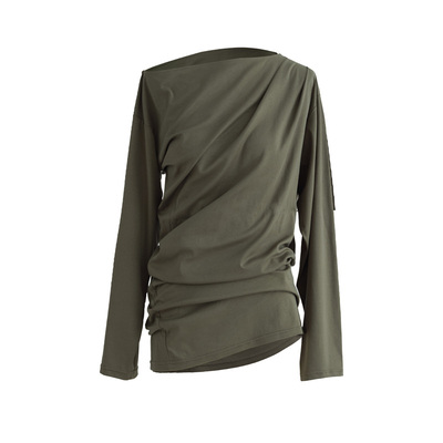 OUTCiRCS宽松露肩扭扭T恤设计感