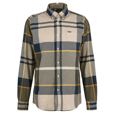 男士格纹长袖休闲衬衫