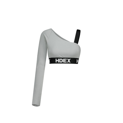 HDEX 26春新品单肩短款长袖T恤瑜伽运动上衣韩国代购