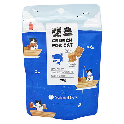 出口韩国猫零食Natural Core宠物食品营养增肥美毛夹心海鲜猫饼干