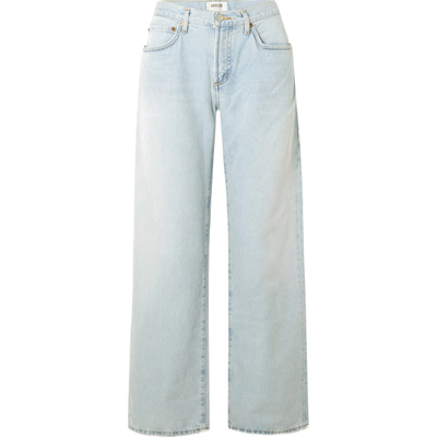 【38开门红】AGOLDE女士高腰直筒浅蓝色牛仔裤