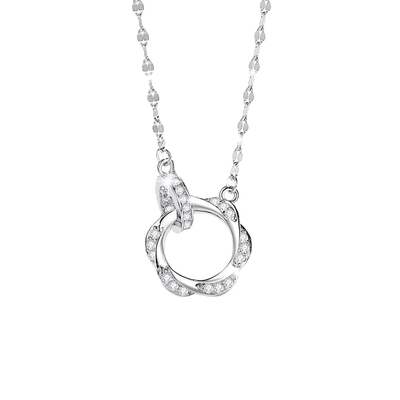 猫蛰S925纯银莫比乌斯相扣项链