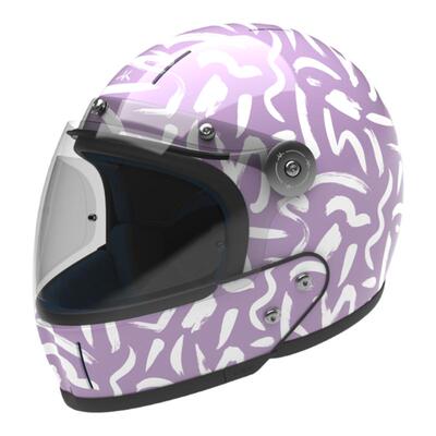 丁香涂鸦全盔VELDT法国复古盔电动车头盔3c认证男女半盔摩托车盔