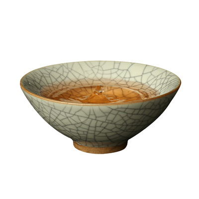 复古冰裂釉汝窑开片可养主人茶杯