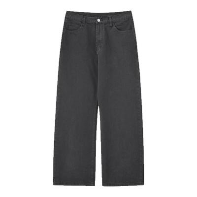 Unblank做旧水洗直筒牛仔裤