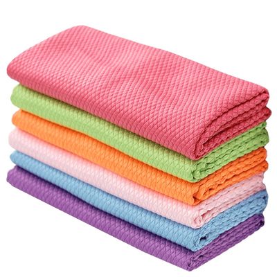 擦玻璃鱼鳞抹布不留痕吸水不掉毛