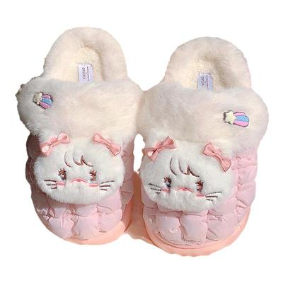 细细条mikko少女心小猫棉拖鞋