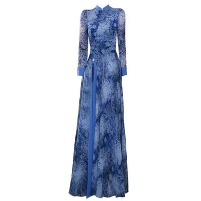 拉佰缇碎花复古国风连衣裙女