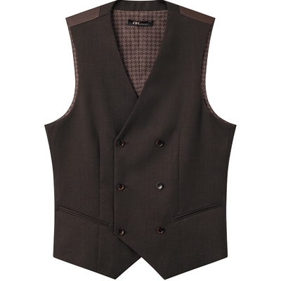 JDV商场同款咖啡色男士西装马甲