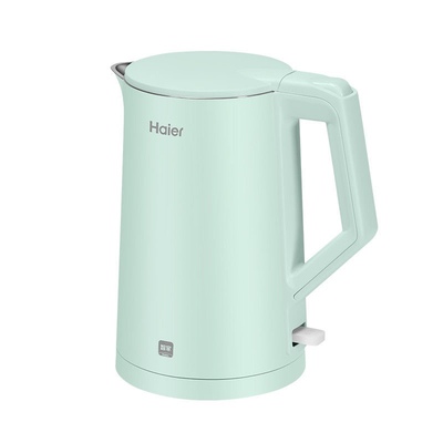 海尔电热水壶家用1.7升大容量304不锈钢一体无缝内胆1800W烧水壶